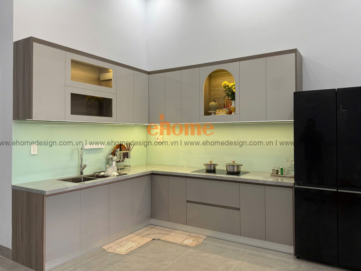 Thi công tủ bếp cô Hiền Phường Tân Lập - Ehome Interior Désign